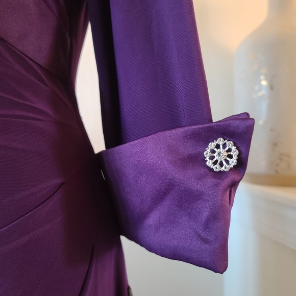 Jessica Howard | Dresses | Jessica Howard Purple Satin Portrait Collar ...
